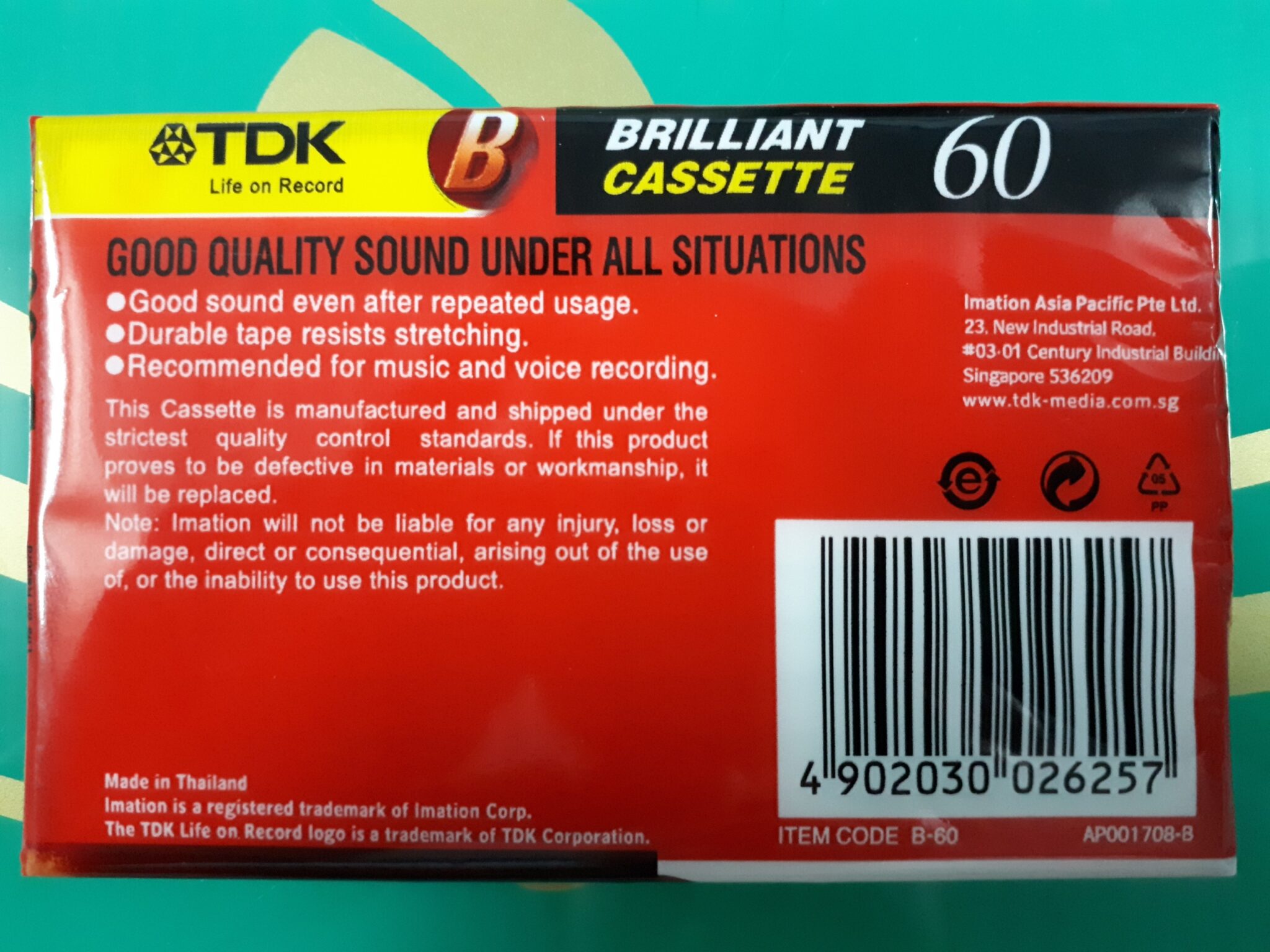Băng Cassette TDK-B60 – Hang Dien Tu Japan